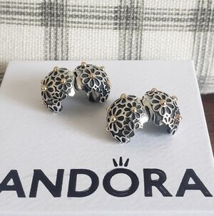 Pandora | Jewelry | Pandora Lazy Daisy Clips With 4k | Poshmark
